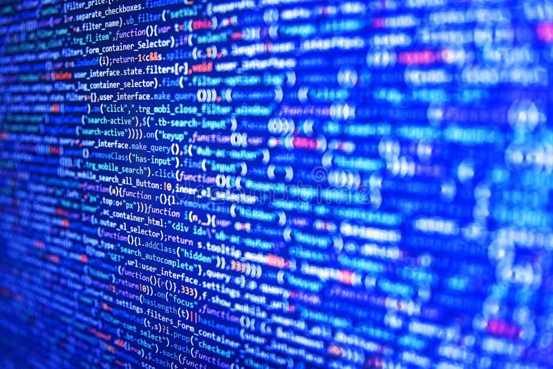 Programmer Working On Computer Screen Data Bits Computer Bits Shadow And Dark Vignette Effect