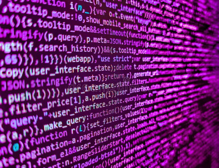 Programmer Working in Computer Screen. Computer Program Preview. Data ...