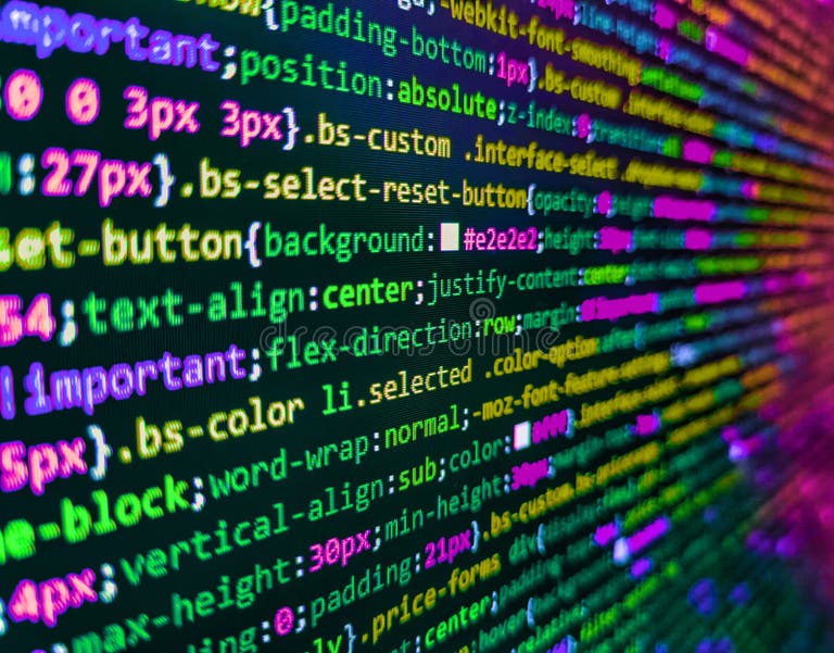 Programmer Working in Computer Screen. Web Abstract Programming and Created Virus on Laptop ...