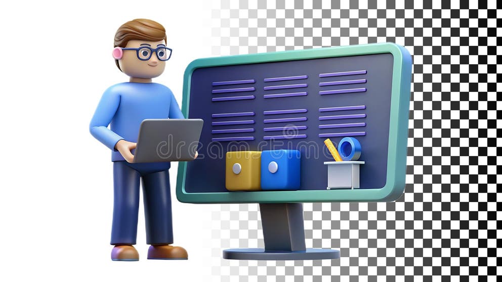 Programmer Working on Computer Software Development and Coding Png ...