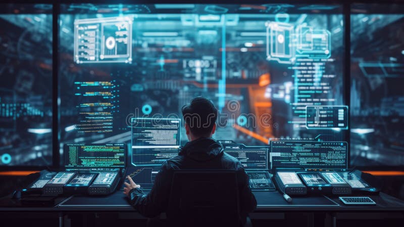 Programmer Working in Data Center AIG41 Stock Illustration ... Programmer Working in Data Center AIG41 Stock Illustration ...