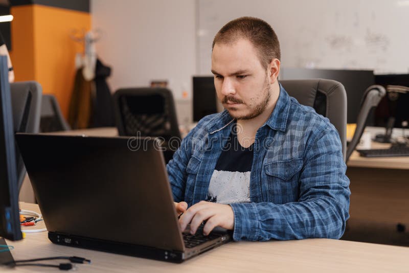 Programmer Working on Desktop Pc Programming Code Stock Photo - Image of computer, monitor ...