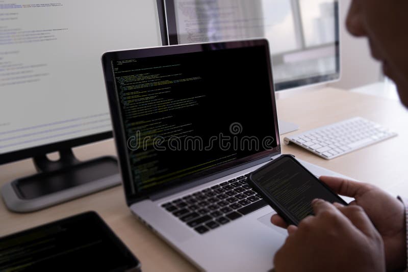 Programmer Working Developing Programming Technologies Web Design ...