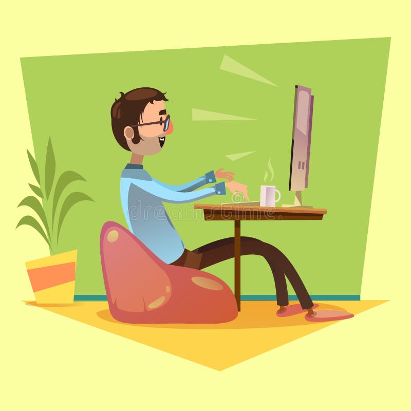 Programmer Working Illustration Stock Vector - Illustration of ...
