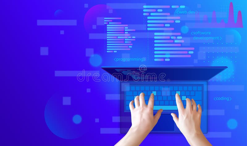 Laptop and software stock vector. Illustration of disk - 11187251
