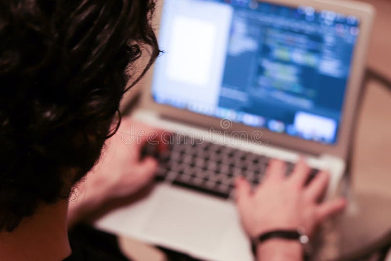 Programmer Working On Computer In It Office Typing Data Coding In