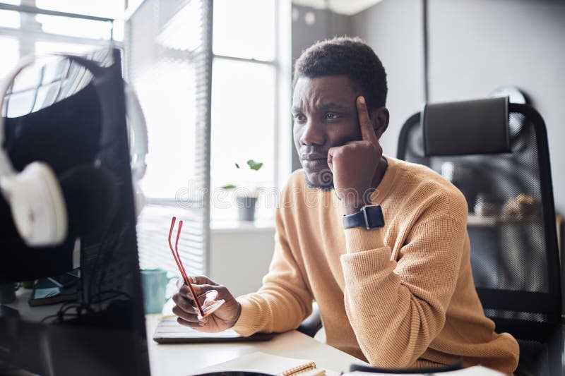 Programmer Thinking How To Design Steal System Stock Image - Image of ... Programmer Thinking How To Design Steal System Stock Image - Image of ...
