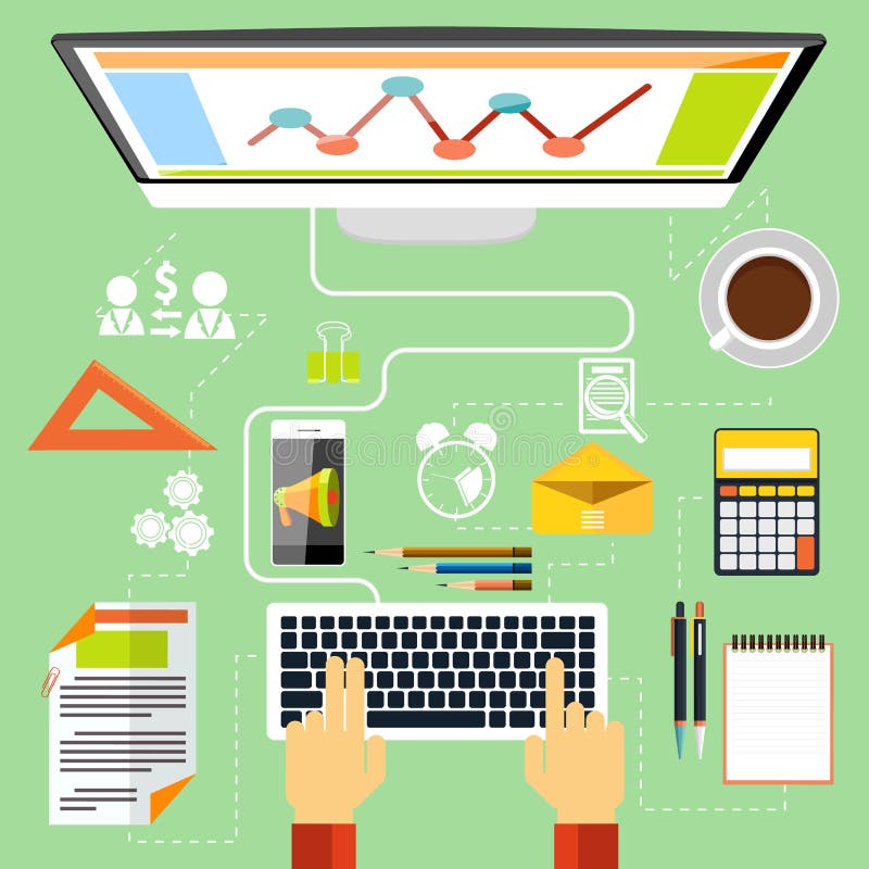 Programmer at Working Place Witn Equipment Stock Vector - Illustration ... Programmer at Working Place Witn Equipment Stock Vector - Illustration ...