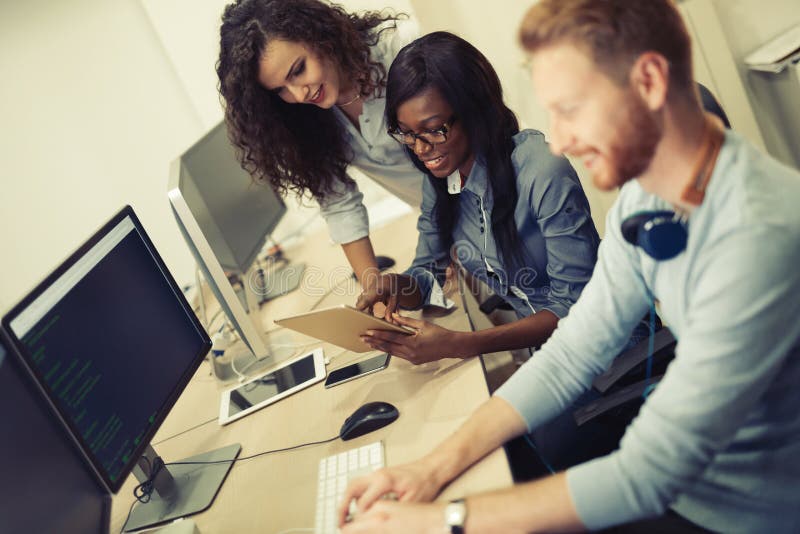 Programmer Working In A Software Developing Company Stock Image Image