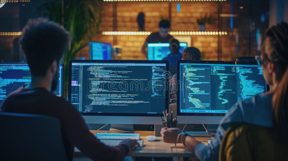Programmer Working with Software Development and Coding in Office AIG41 ...