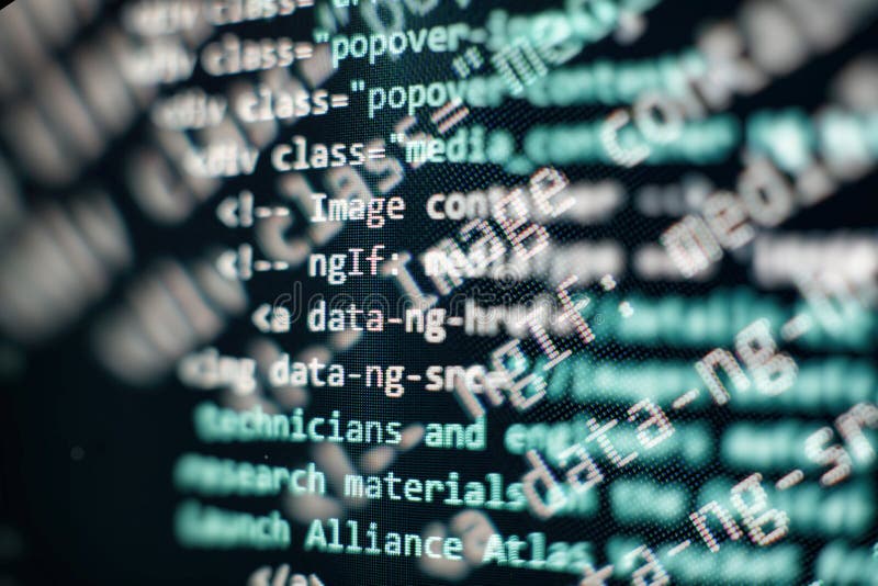 Programmer Workplace. Big Data Storage and Cloud Computing Representation. Programming Code ...