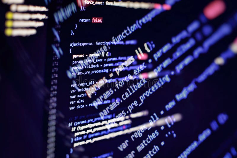 Programmer Workplace. Big Data Storage and Cloud Computing Representation. Programming Code ...