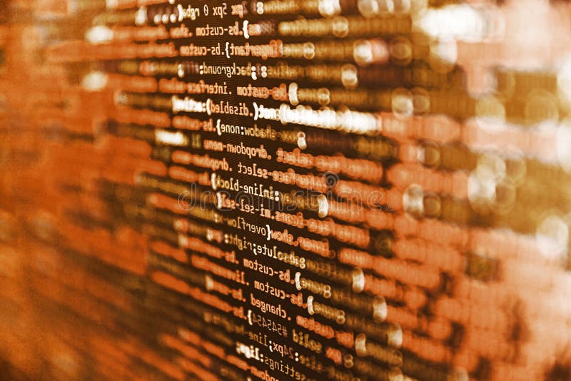 Programmer Workplace Data Encryption Security Code On A Computer Display Programmer Typing New 0468