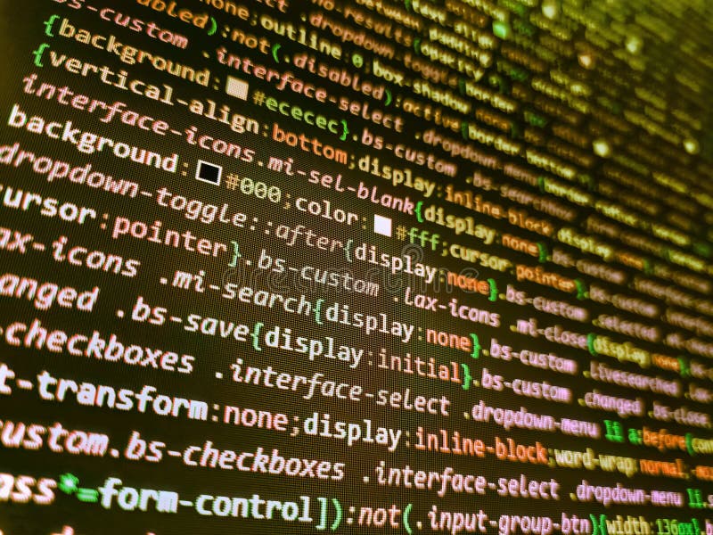 Programmer Workplace Shallow Depth Of Field Effect Programing Workflow Abstract Algorithm