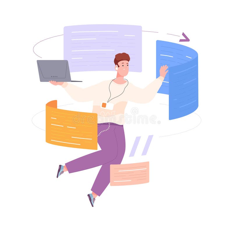 Programmer Work Back View Code Engineering Screen Stock Vector