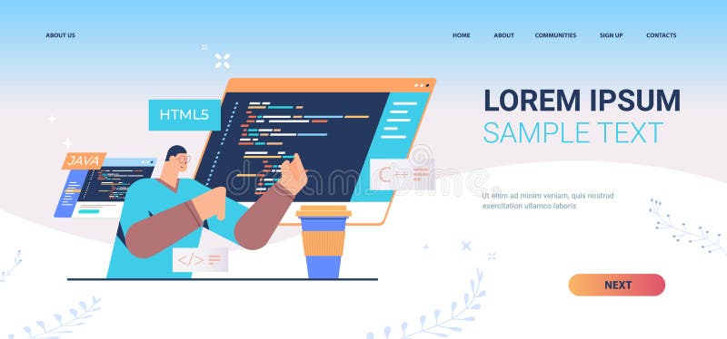 Programmer Writing Code For Computer App Engineering Software Coding