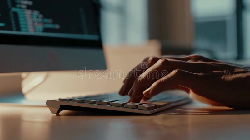 Programmer Writing Code on Computer Keyboard in Office Stock Footage - Video of code, expertise ...