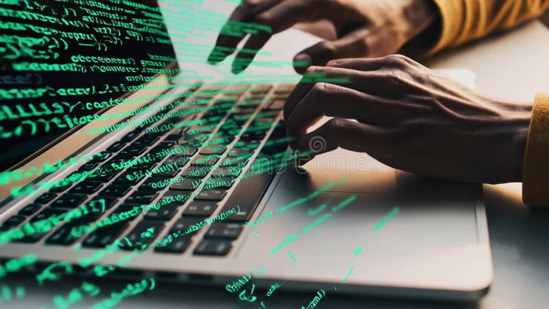 Programmer Writing Code on Laptop Keyboard Stock Video - Video of ...