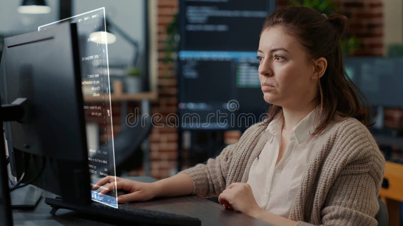 Programmer Writing Complex Code with AR Stock Photo - Image of code, visualization: 288235008
