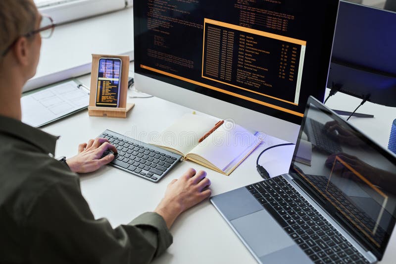 Programmer Writing Security Codes On Computer Stock Image Image Of Office Html 276816727
