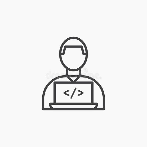 Programmerline in Thin Line Black Color. Flat Simple Vector Symbols ...