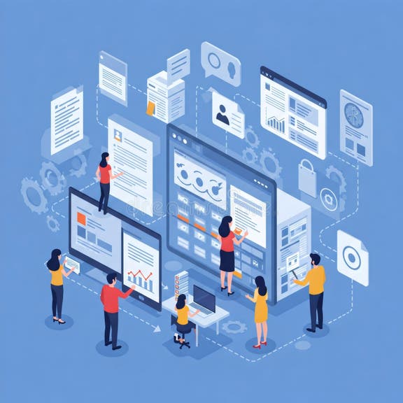 Software Developers Team Working on User Interface and User Experience ...