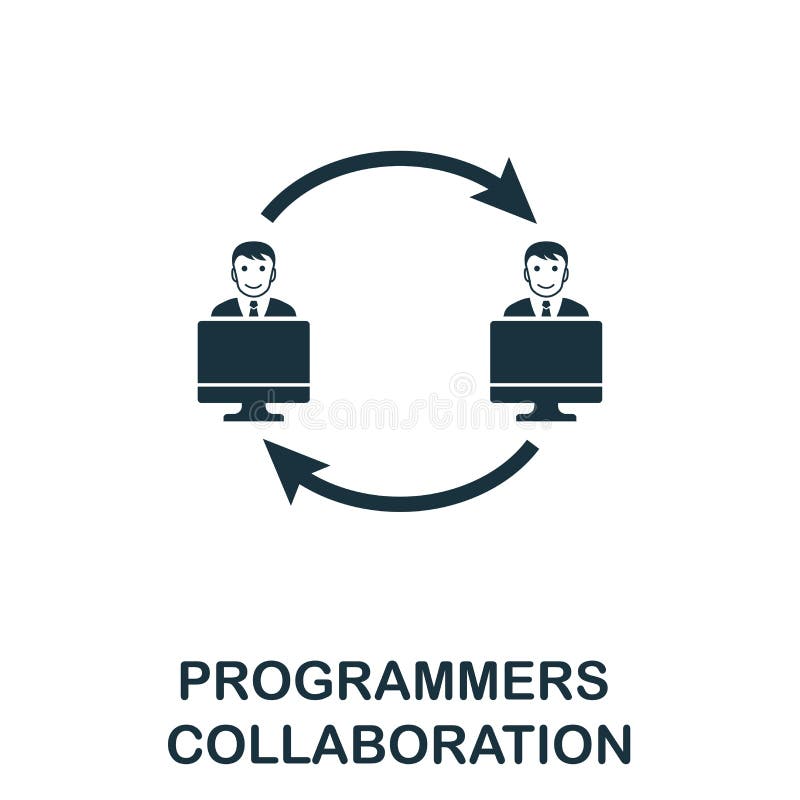 Programmers Collaboration Icon Creative Element Design From Programmer Icons Collection Stock