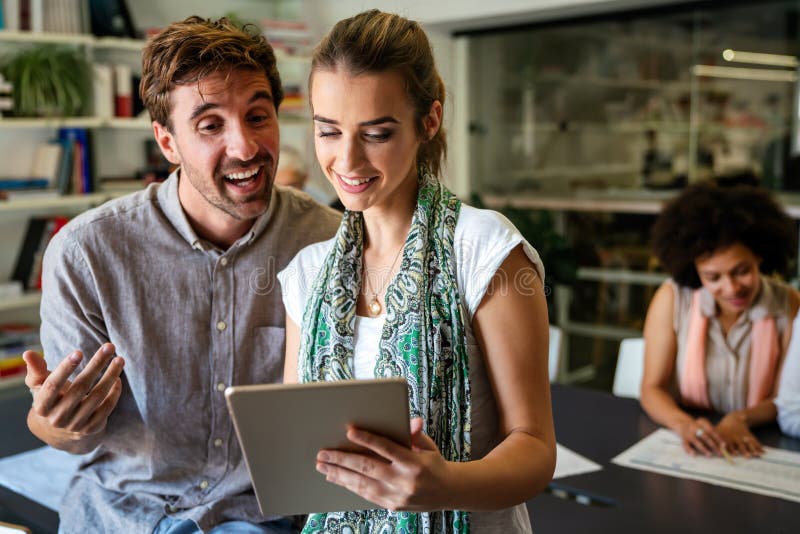 Programmers Cooperating at it Company Developing Apps. People Business ...