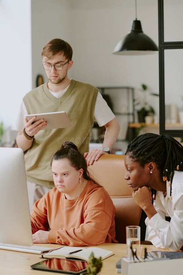 Programmers Cooperating during Work Day Stock Image - Image of ...
