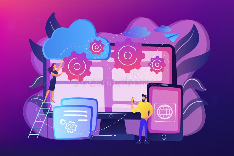 Cross-platform Programming Concept Vector Illustration. Stock Vector - Illustration of drawing ...