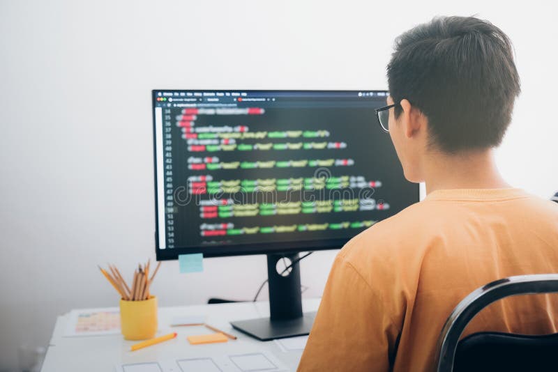 Programmers and Developer Teams are Coding and Developing Software Stock Image - Image of ...