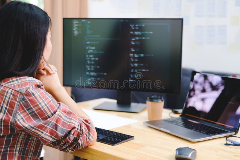 Programmers and Developer Teams are Coding and Developing Software Stock Image - Image of ...