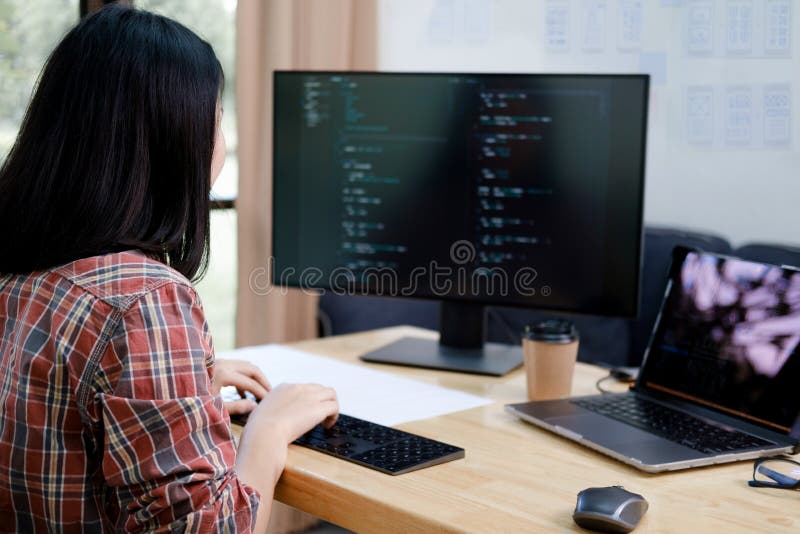 Programmers And Developer Teams Are Coding And Developing Software Stock Image Image Of