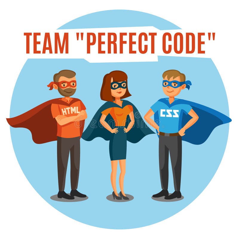 Programmers Developers Process Coding Teamwork Programming C Stock Vector Illustration Of