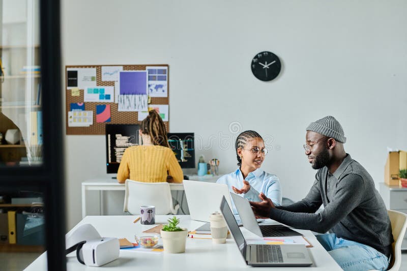 Programmer Working on Laptop in Office Stock Image - Image of girl ...