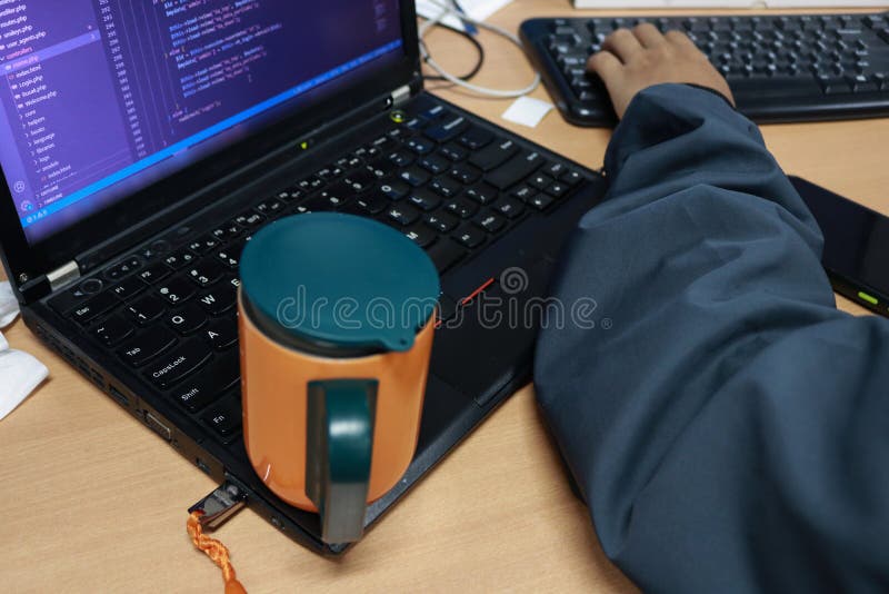 Two Programmers Doing High Five Hand Gesture at Desk with Multiple ... Two Programmers Doing High Five Hand Gesture at Desk with Multiple ...