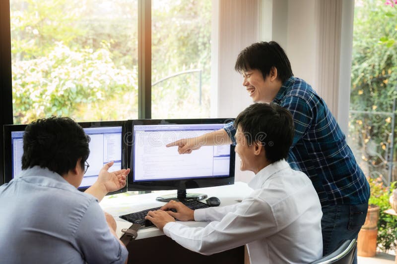 Programmers Team Working In A Software Developing Developing Programming And Coding