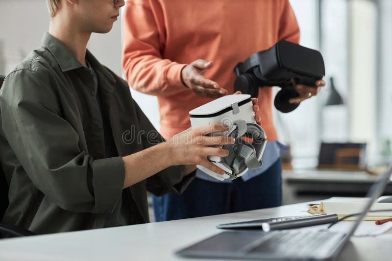 Programmers Testing New VR Glasses Stock Image - Image of interface ...