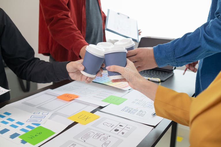 Programmers and UI Ux Designers Have Cup of Hot Coffee Together in ...