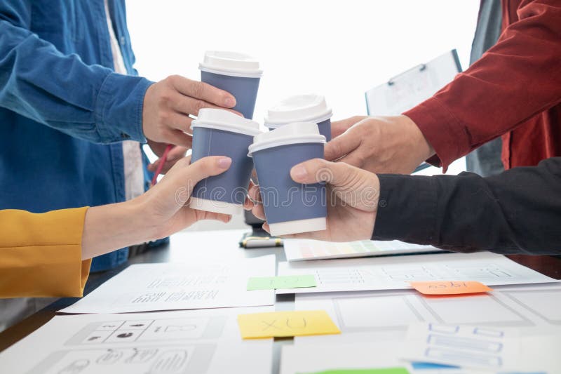 Programmers and UI Ux Designers Have Cup of Hot Coffee Together in ...