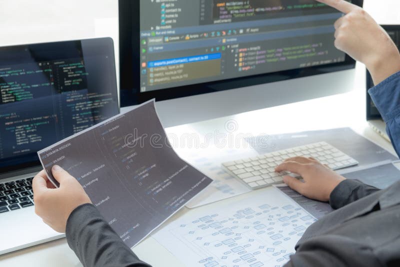 Programmers Work on the Development of Coding and Coding Technology on ...