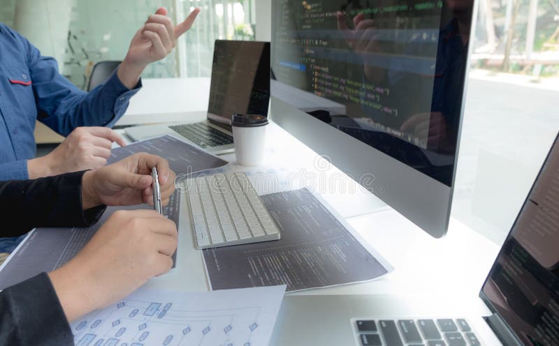 Programmers Work on the Development of Coding and Coding Technology on ...