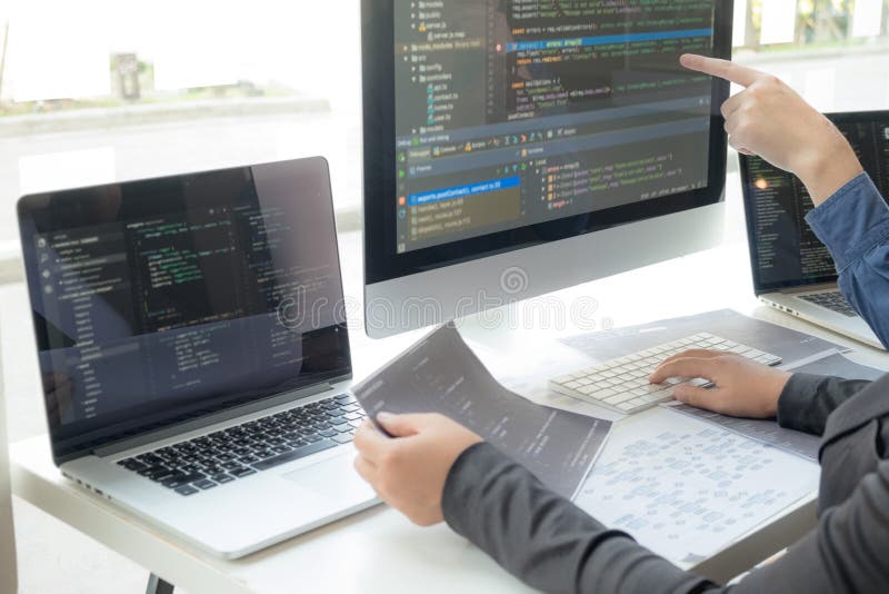 Programmers Work on the Development of Coding and Coding Technology on ...