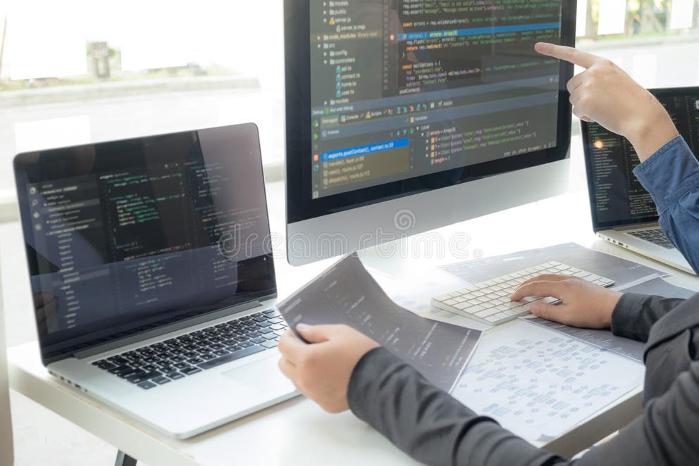 Programmers Work on the Development of Coding and Coding Technology on ...