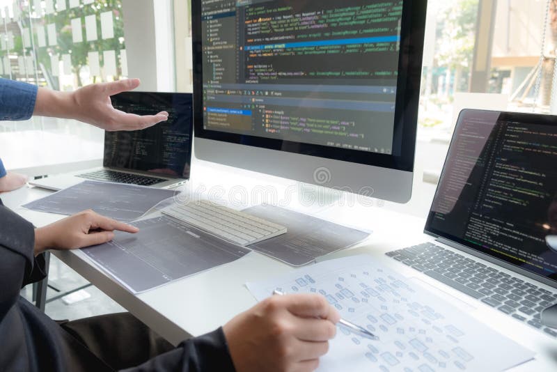 Programmers Work on the Development of Coding and Coding Technology on ...