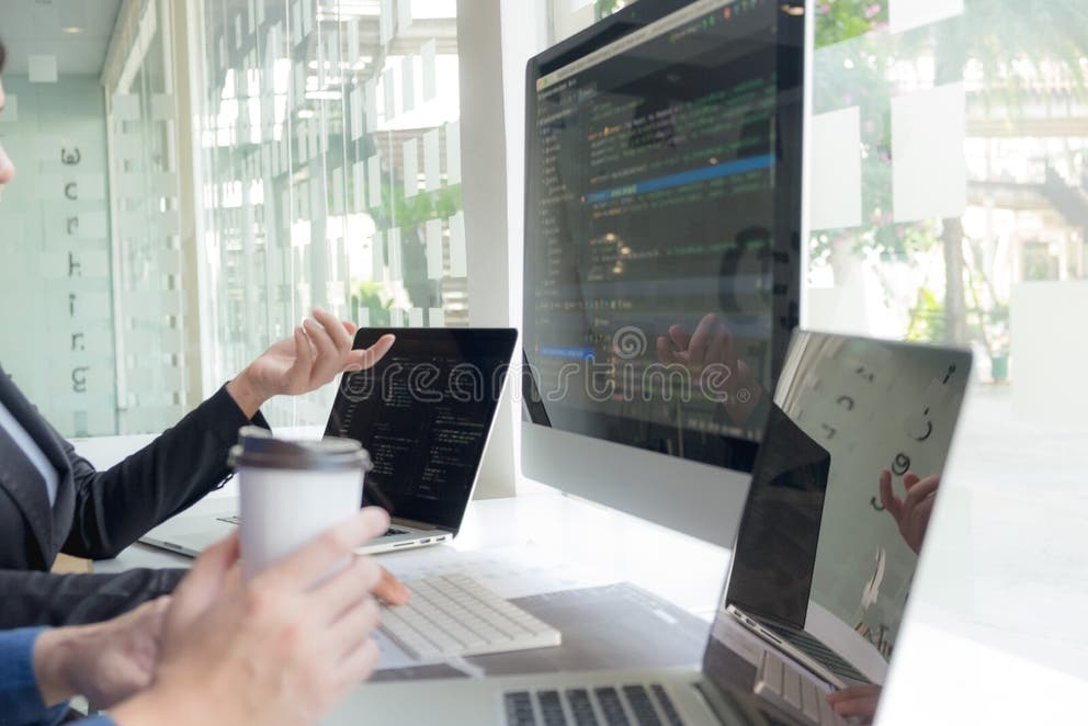 Programmers Work on the Development of Coding and Coding Technology on ...