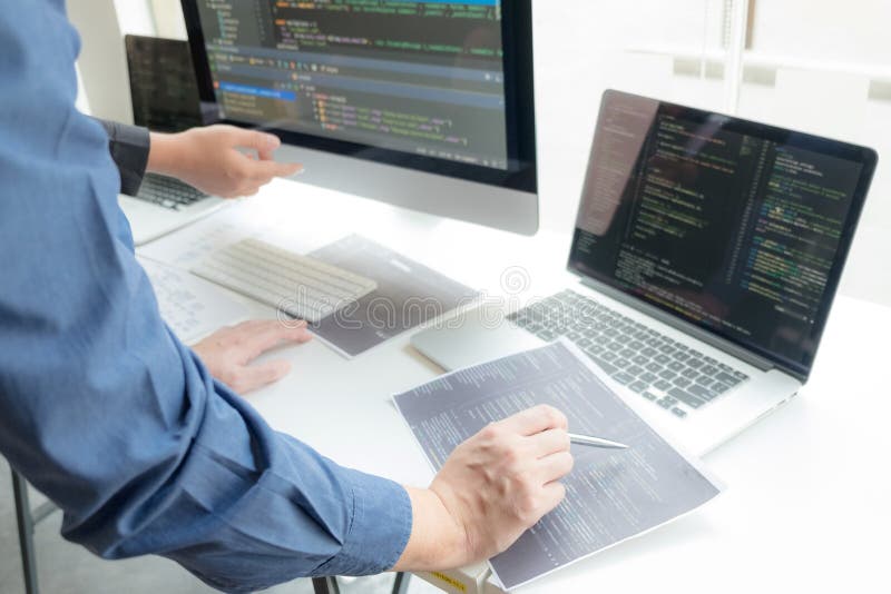 Programmers Work on the Development of Coding and Coding Technology on ...