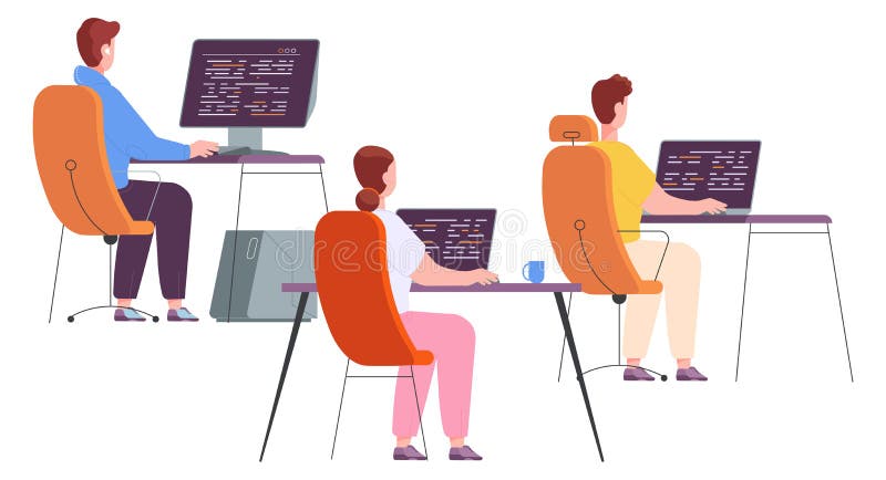 Computers Desk Office Team Stock Illustrations – 845 Computers Desk ...