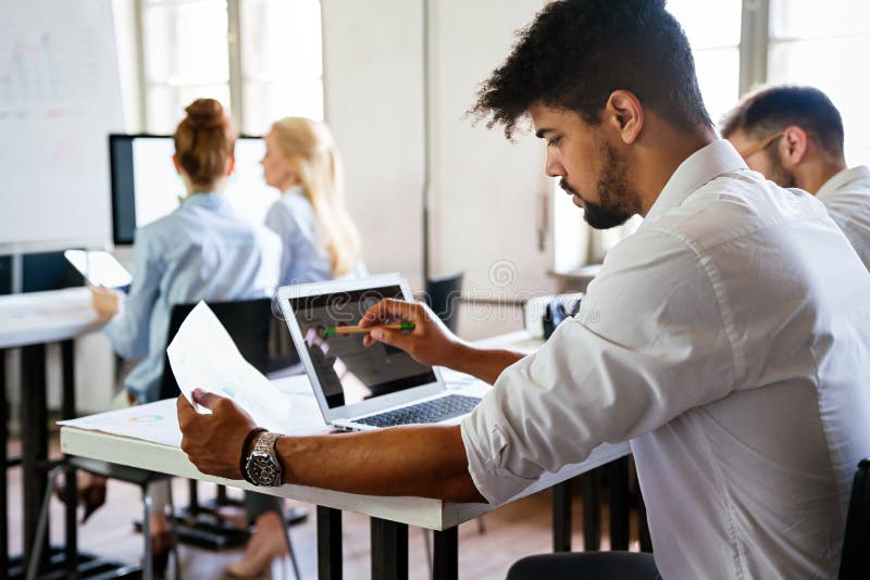 Programmers Cooperating at it Company Developing Apps. Business People ...