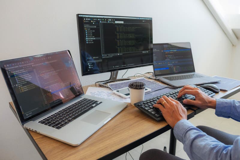 Programmers Working In Programming Programmer Developer And Coding Technology Website Design